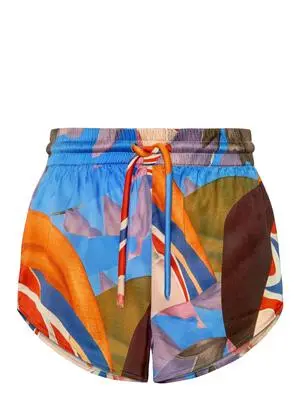 DONDE ESTEBAN Palenque Flores Shorts - Blue
