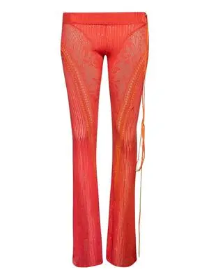 ROBERTA EINER Crochet Knit Trousers - Red