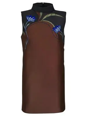 Dorothee Schumacher High-neck Embroidered Dress - Brown