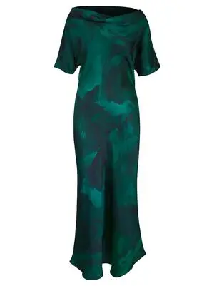 Kiton Abstract-print Midi Dress - Green
