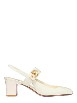 Valentino Garavani Vlogo Locker Mary-jane Slingback Pumps - White