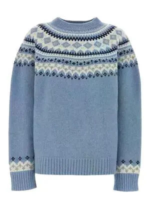 Miu Miu Fair Isle Patterned Wool Sweater - Blue