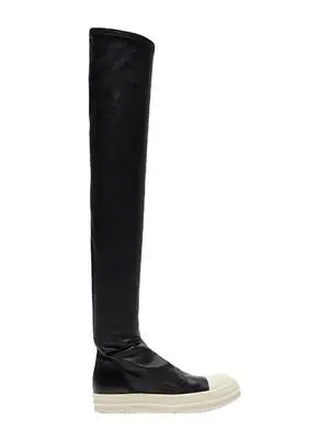 Rick Owens High Stocking Sneaks Boots - Black/milk