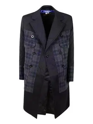 Junya Watanabe Quilted Check Coat - Blue