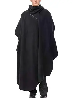LEON EMANUEL BLANCK Distortion Hooded Poncho - Black