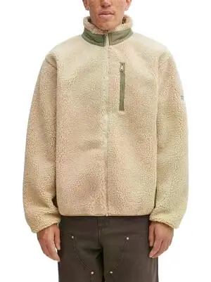 NO PROBLEMO Zipped Fleece Jacket - Neutrals