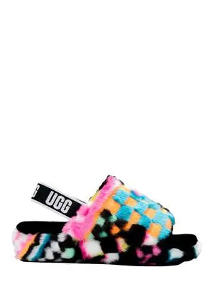 UGG Fluff Yeah Slide Checks - Black