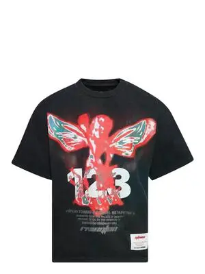 RRR123 Graphic-print T-shirt - Black
