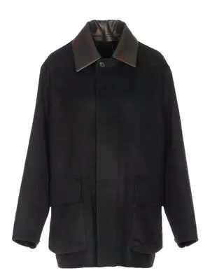 Auralee Point-collar Coat - Black