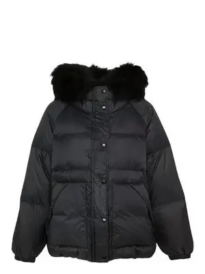 YVES SALOMON Shearling-Trim Hooded Jacket