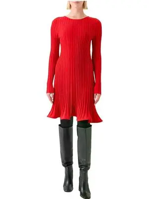 Akris Ribbed Mini Dress - Red