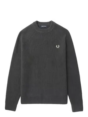 Fred Perry Logo-embroidered Sweater - Grey