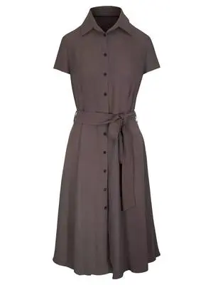 Kiton Belted Shirt Dress - Brown