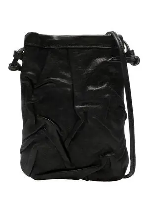 SOMMET Gathered Satchel Crossbody Bag - Black