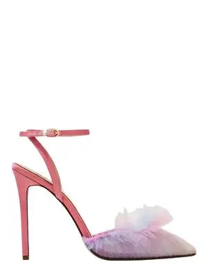 ANDREA WAZEN 120mm Franca Tulle Ankle-strap Pumps - Pink