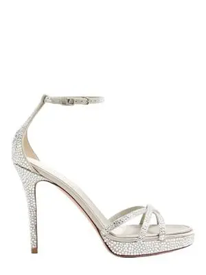 Valentino Garavani Valentino Garavani Eveninglam Crystal Platform Sandals Crystal/grey