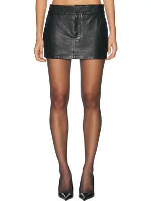 Alexander Wang Mid Rise Workwear Mini Skort - Black