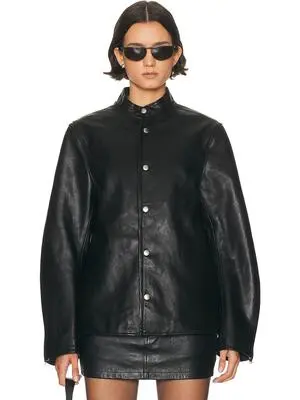 Alexander Wang Curved Sleeve Moto Jacket - Black