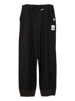 Mihara Yasuhiro Mix Layered Wool Pants - Black