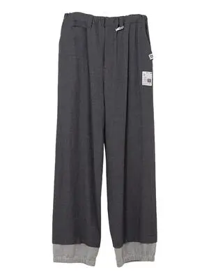 Mihara Yasuhiro Mix Layered Wool Pants - Grey