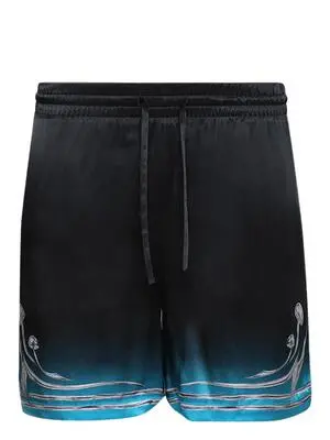 Casablanca Drawstring Silk Shorts - Black