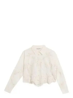 Veronica Beard Aderes Eyelet Button-front Shirt - Dove