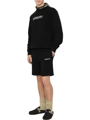 Burberry Logo Cotton Shorts - Black