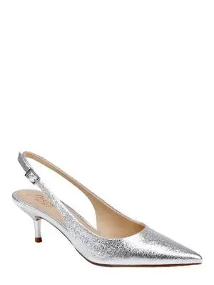 Badgley Mischka Ilana Slingback Pump - Silver Textile