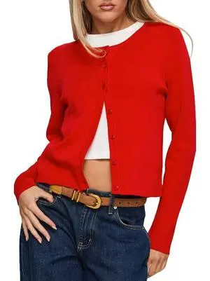 Princess Polly Relaxed Fit Cardigan - Red