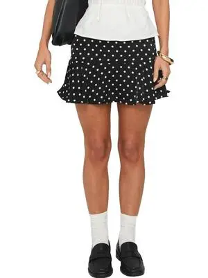 Princess Polly Vanish Dot Mini Skort - Black Polka