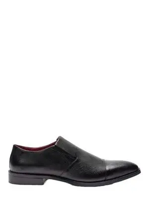 CARLOS BY CARLOS SANTANA Eclipse Cap-Toe Leather Loafers Black Leather