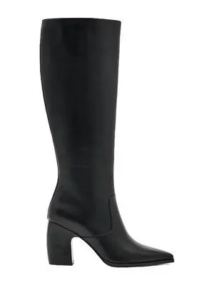 REISS Gabrielle Knee-high Leather Boots - Black