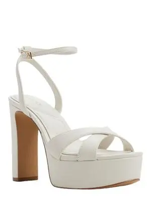 Aldo Rosine Ankle Strap Platform Sandal White/bone