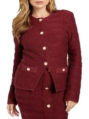 MARCIANO Clara Texture Cardigan - Red