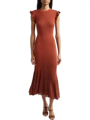 Ulla Johnson Noelle Metallic Knit Dress - Copper