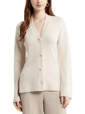 Nordstrom Wool And Cashmere Cardigan - Beige Beach