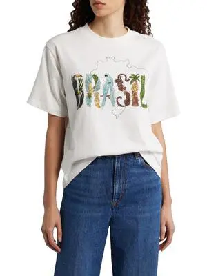 Farm Rio Brasil Relaxed Cotton T-shirt - Off-white