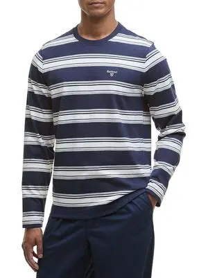 Barbour Plaistow Stripe Long Sleeve Cotton T-shirt - Navy