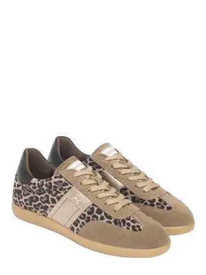 NEROGIARDINI Leopard Print Suede Sneakers