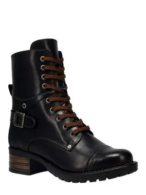 TAOS Crave Leather Combat Boots Classic Black