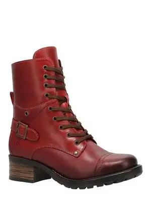 TAOS Crave Leather Combat Boots Classic Red
