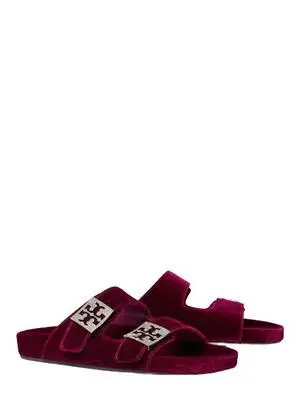 Tory Burch Mellow Pavé Slide Sandal - Burgundy Berry/silver