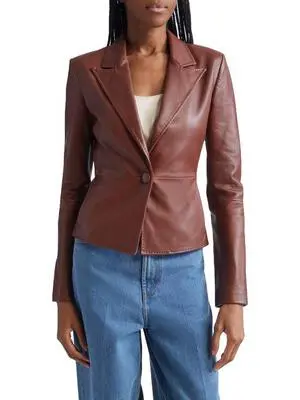 St. John Soft Luxe Napa Leather Jacket - Cuoio