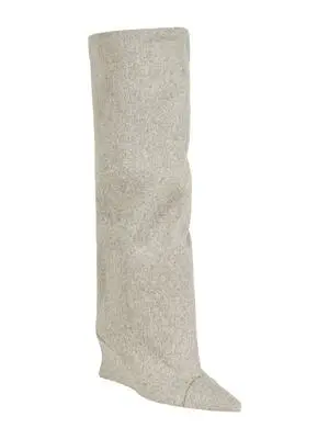 AZALEA WANG Kenya Wide Shaft Wedge Boots - Grey