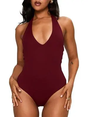 Princess Polly Halter Bodysuit - Burgundy