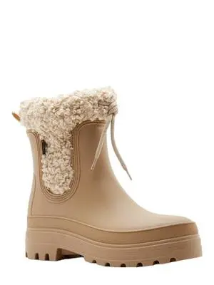 La Canadienne Peak Faux Shearling Winter Boots Camel Rubber