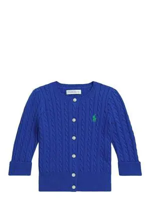 Ralph Lauren Mini Cable Knit Cotton Sweater - New Sapphire/cruise Green