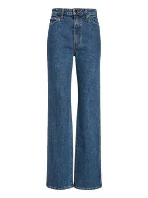 Khaite Danielle High-Waist Straight-Leg Jeans Boone
