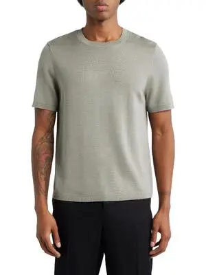 OPEN EDIT Short Sleeve Crewneck Sweater Green Chaparral
