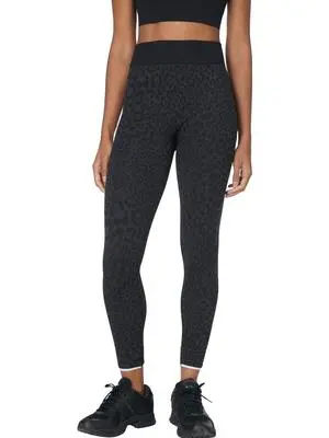 Sweaty Betty Animal Base Layer Leggings - Grey Leopard Jacquard
